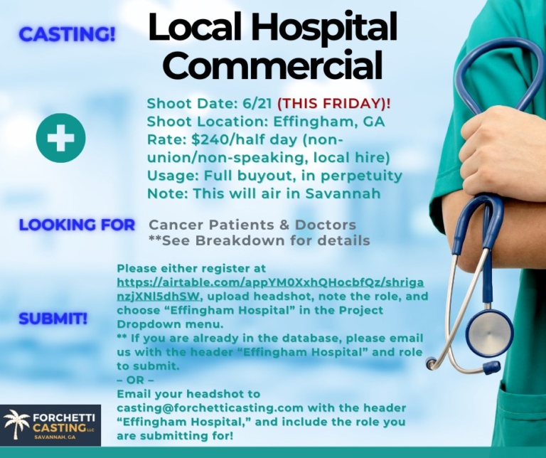 Casting Call: Hospital Shoot - Film Savannah
