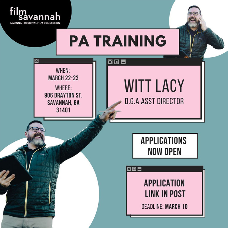 PA Training Class: Applications Open - Film Savannah